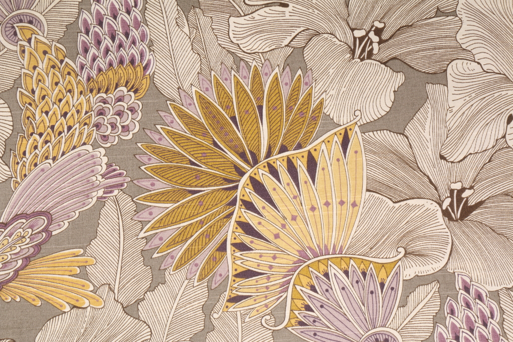 Richloom Angela Printed Cotton Drapery Fabric in Heather