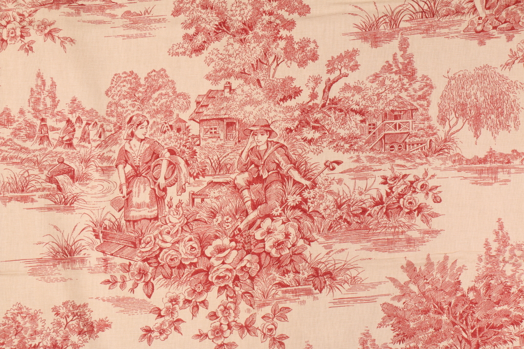 4.8 Yards Waverly LH Woodland Toile Printed Cotton Drapery Fabric
