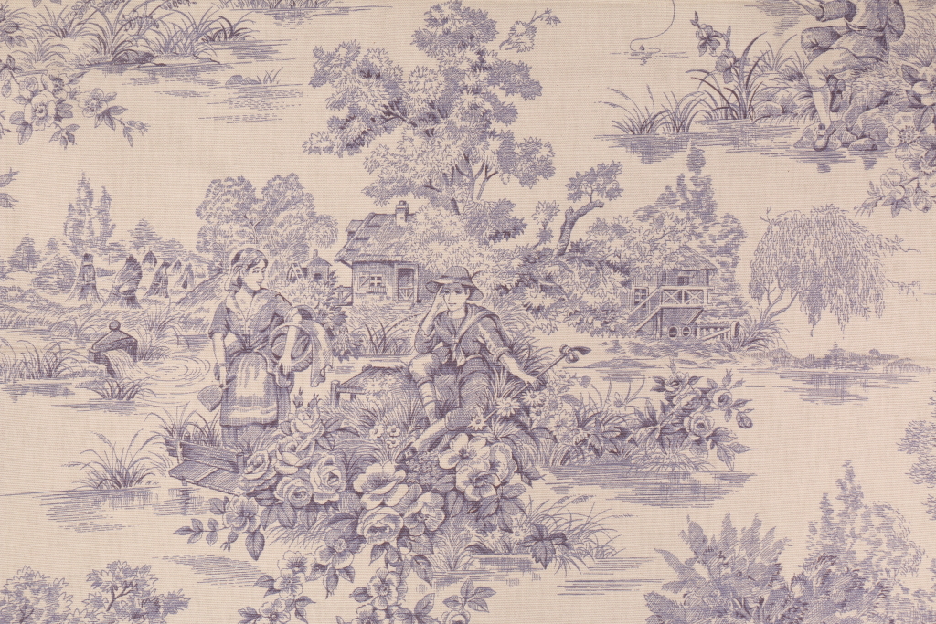 4.8 Yards Waverly LH Woodland Toile Printed Cotton Drapery Fabric