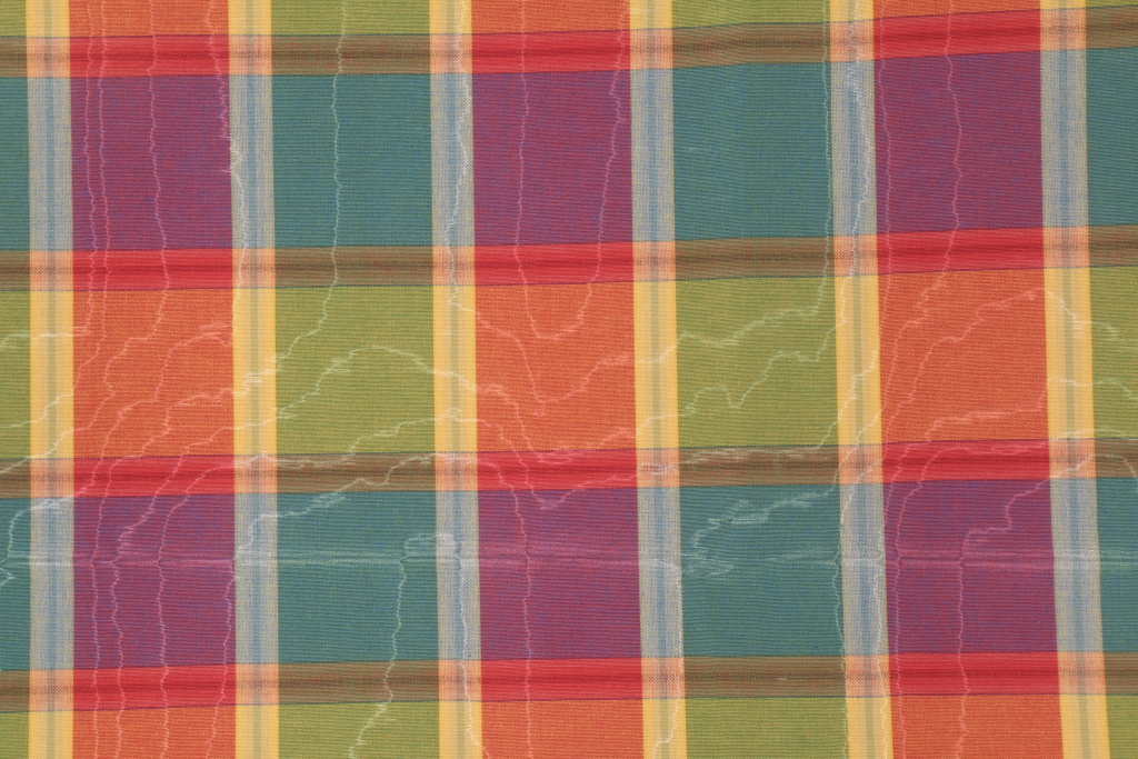 2.1 Yards Moire Plaid Decorator Fabric in Multi