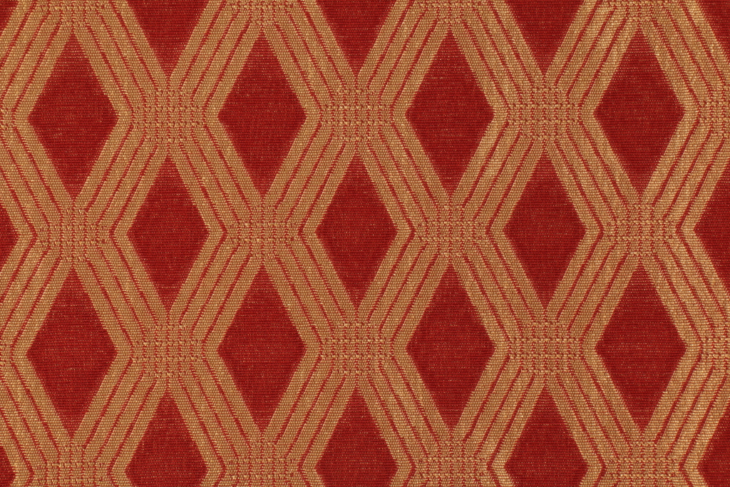 Diamond Upholstery Fabric in Red/Gold
