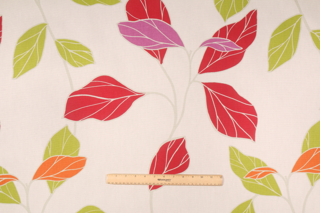 Fabricut Shadow Leaf Printed Cotton Drapery Fabric in Tropical