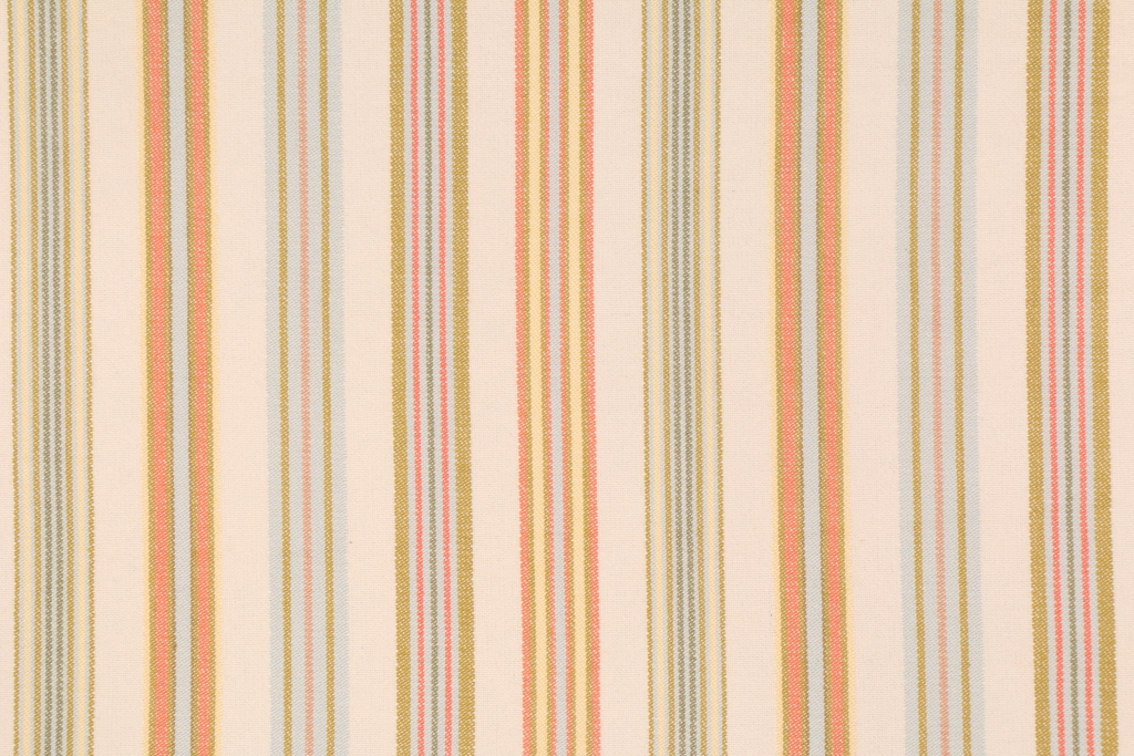 8.7 Yards Woven Stripe Upholstery Fabric in Tangerine/Multi