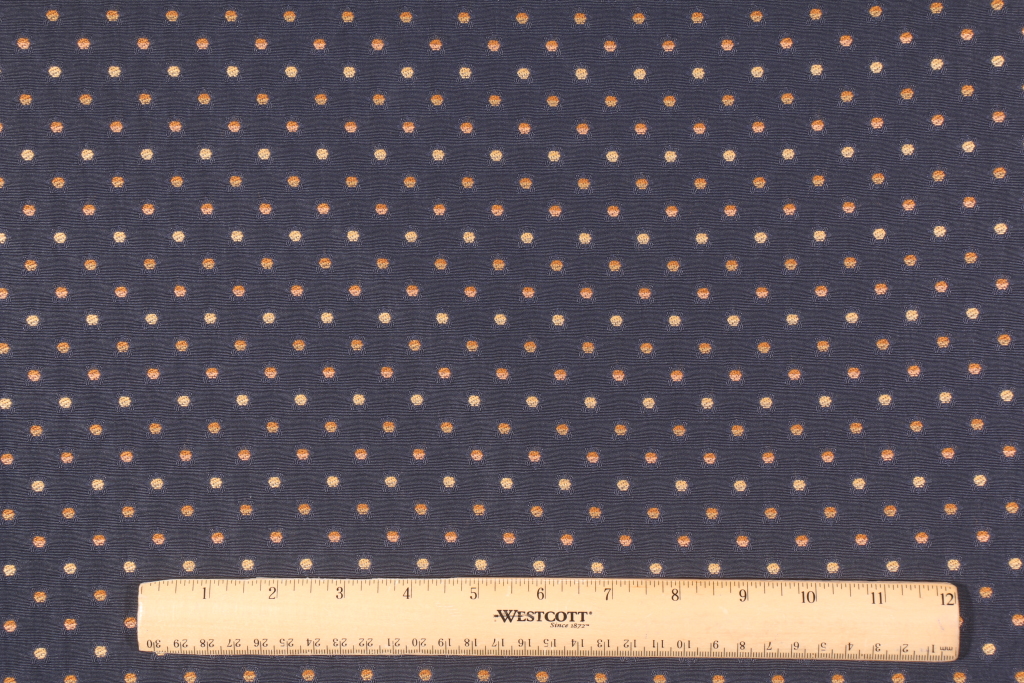 Dotted Upholstery Fabric in Navy/Gold