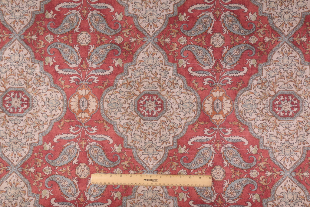 Waverly Castille Printed Cotton Drapery Fabric in Clay