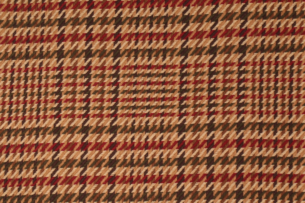 3.1 Yards Houndstooth Plaid Upholstery Fabric in Saddle