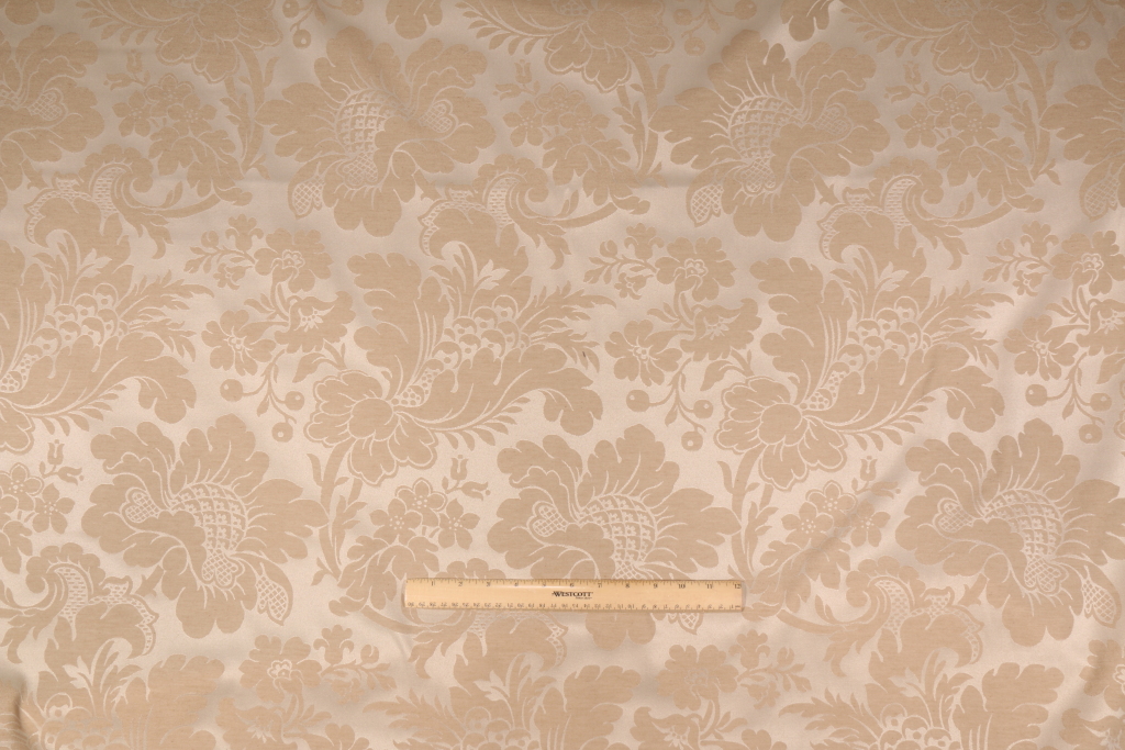 2.3 Yards Damask Upholstery Fabric in Champagne