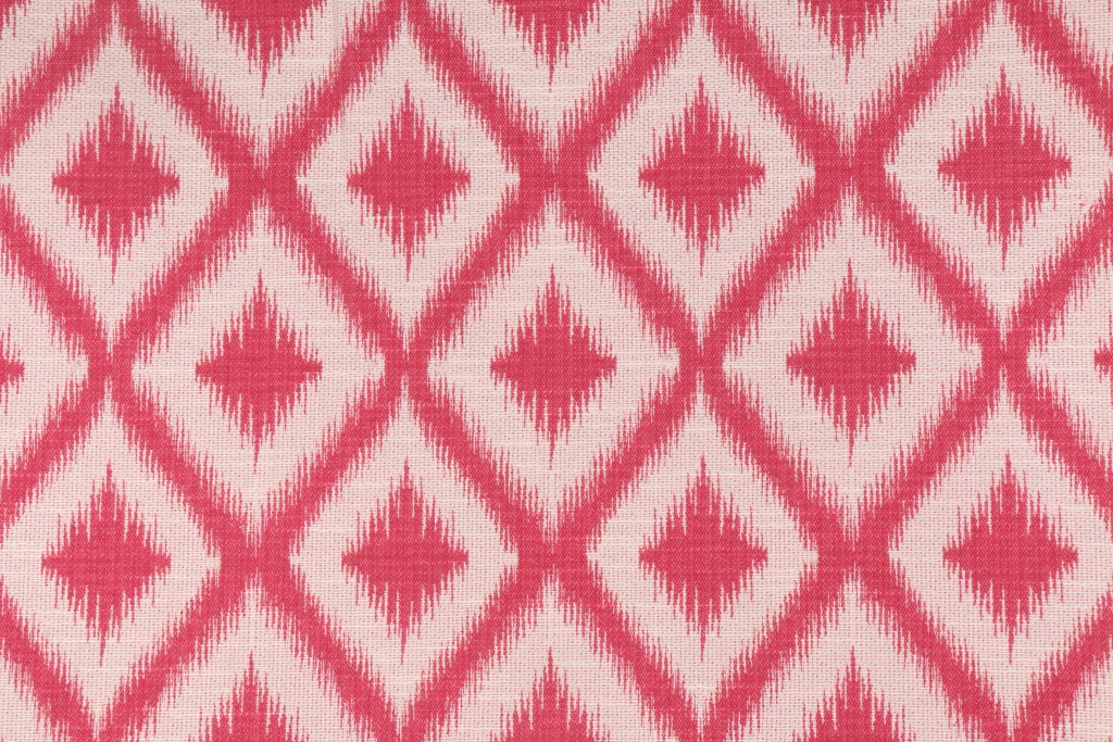 4.75 Yards Robert Allen Ikat Fret Upholstery Fabric in Raspberry