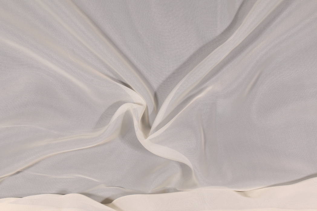 1.5 Yards Tinted Voile Polyester Sheer Drapery Fabric in Porcelain 118 wide