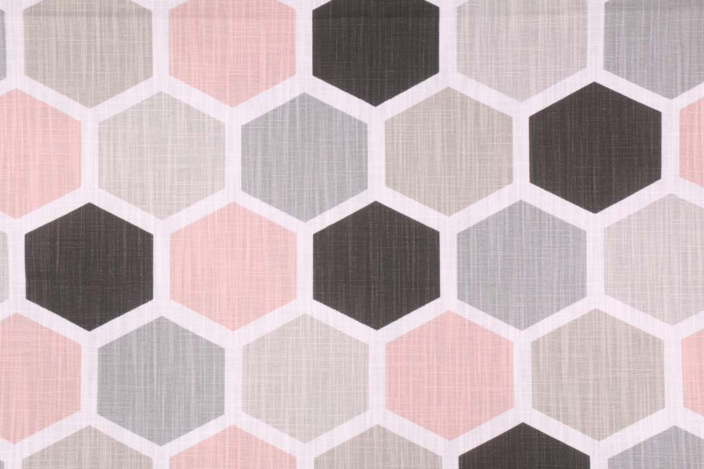 Premier Prints Hexagon Printed Slubbed Cotton Canvas Drapery Fabric in ...