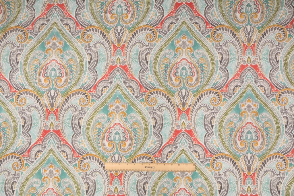 Kelly Ripa Home Pretty Witty Printed Poly Outdoor Fabric in Reef