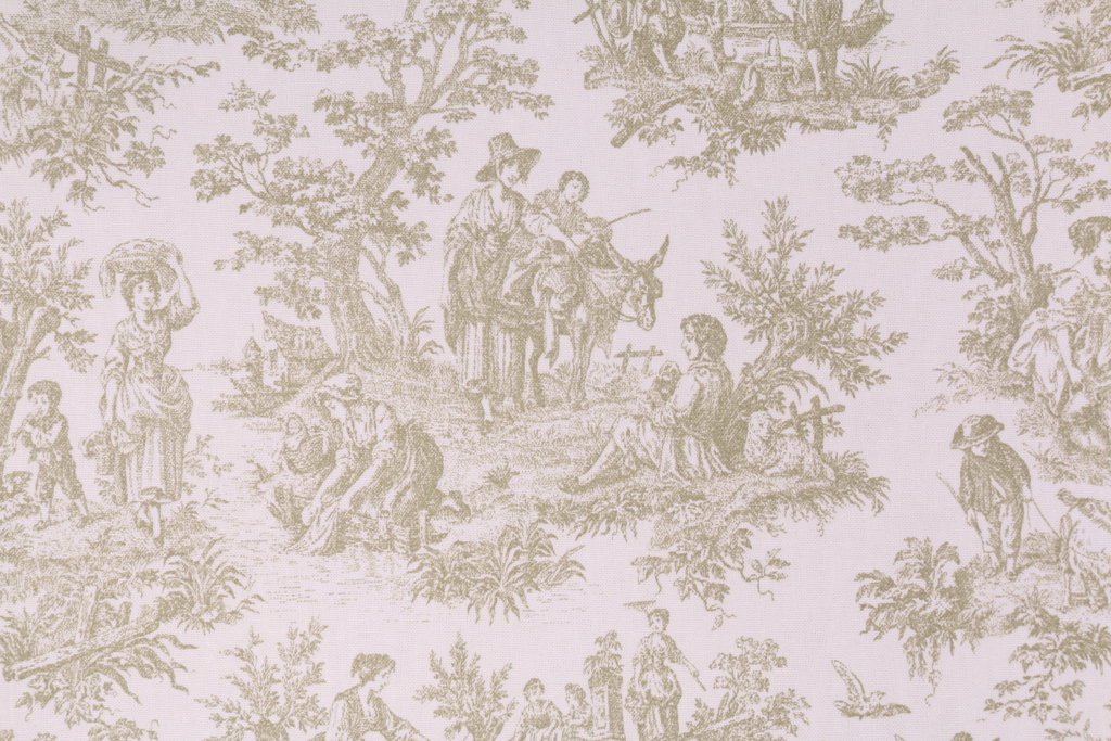 3.75 Yards Waverly Charmed Life Toile Printed Cotton Drapery Fabric in Sage