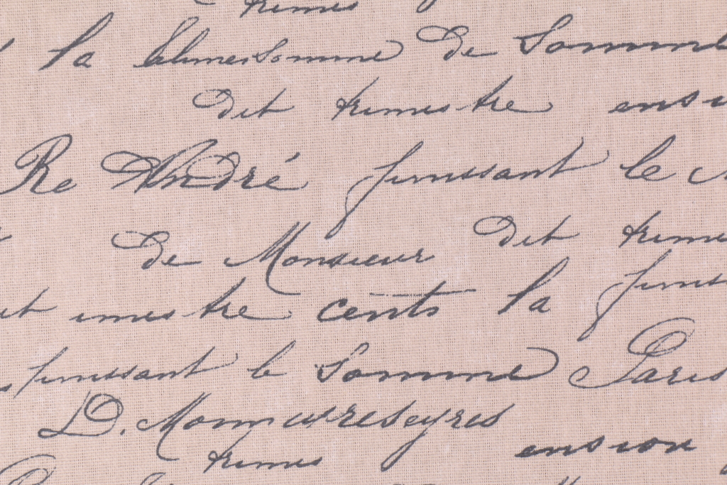 PK Lifestyles Just Writing Printed Cotton Drapery Fabric in Dark Graphite