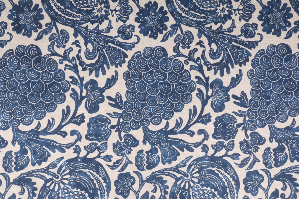 Kaufman Batik Printed Cotton Drapery Fabric in Indigo