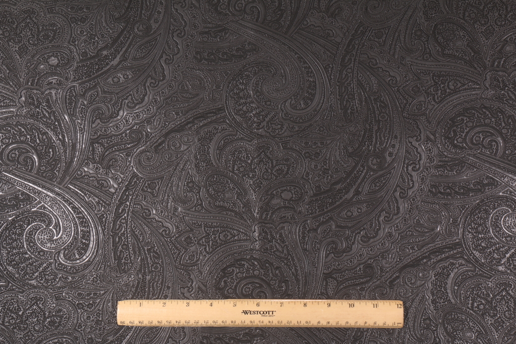 Richloom Valpariso Embossed Vinyl Upholstery Fabric in Graphite