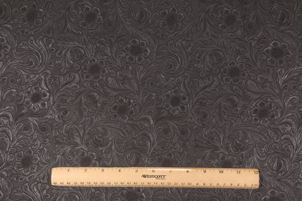Richloom Diviani Embossed Vinyl Upholstery Fabric in Graphite