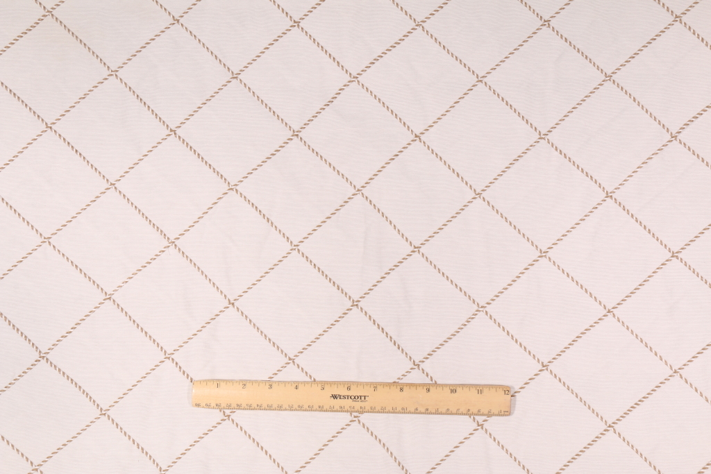 Onyx Age Broad Rope Trellis Woven Cotton Corded Decorator Fabric in 2