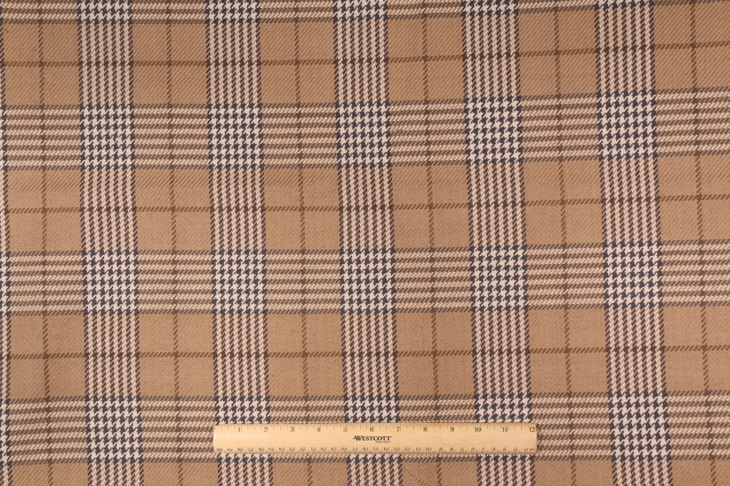 2 yards Woven Plaid Upholstery Fabric in Navy