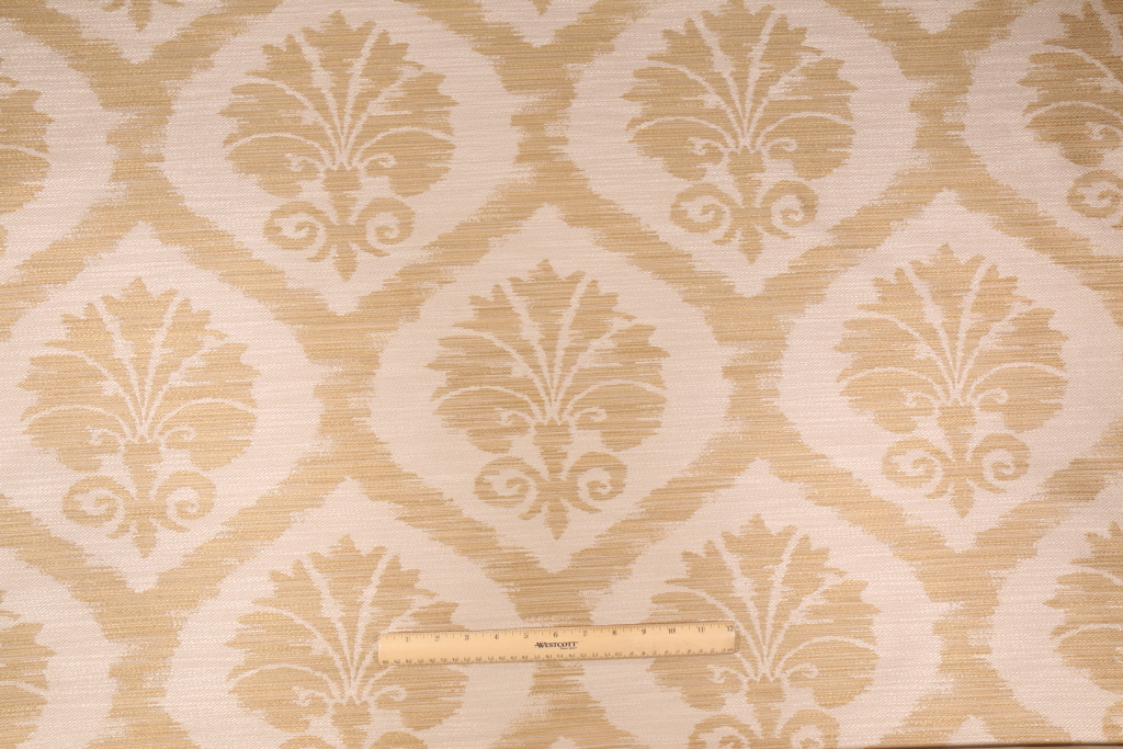 5.3 Yards Damask Upholstery Fabric in Gold
