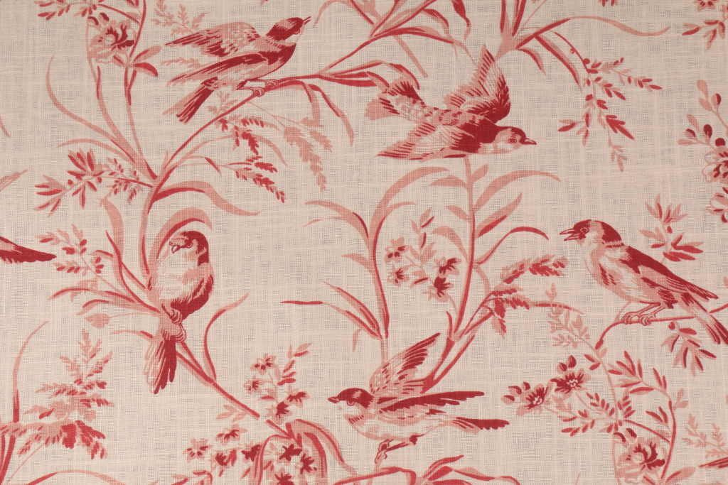 10.2 Yards Fabricut Aviary Toile French General Design Printed Linen ...