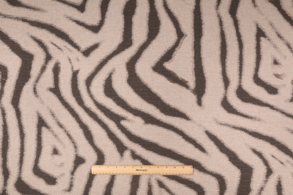 4.25 Yards Zebra Printed Textured Cotton Drapery Fabric in Steel