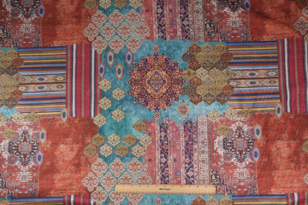 Vilber Southwest Spanish Printed Drapery Fabric in Multi