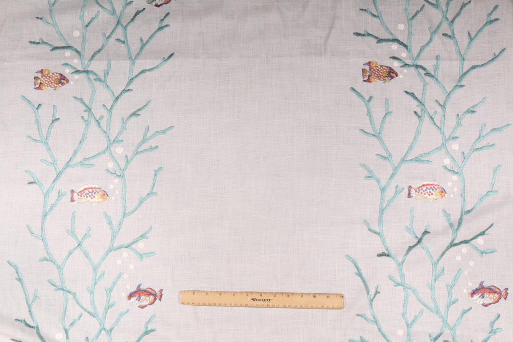 Golding Friends Of Nemo Embroidered Rayon/Linen Blend Drapery Fabric in ...