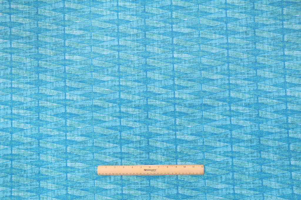 Tempo Terrasol Artex Printed Poly Outdoor Fabric in Ocean