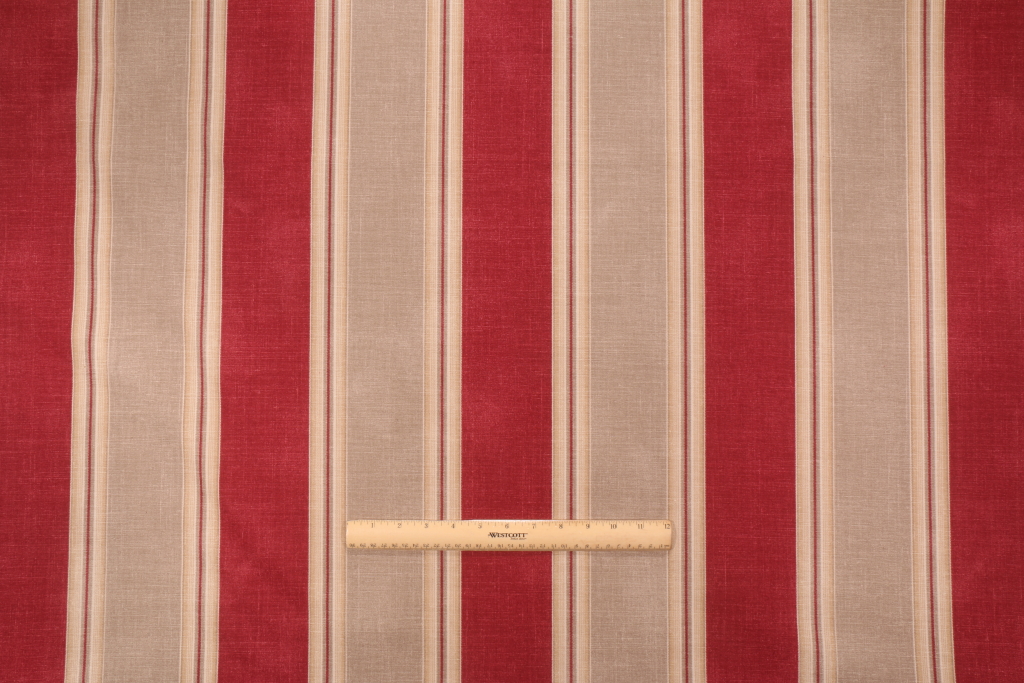 Waverly Country Club Printed Cotton Drapery Fabric in Crimson