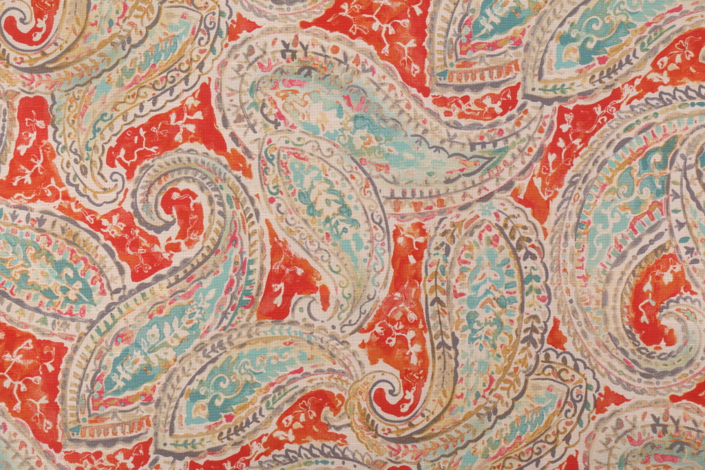 Kelly Ripa Home Bright & Lively Printed Cotton Drapery Fabric in Nectar