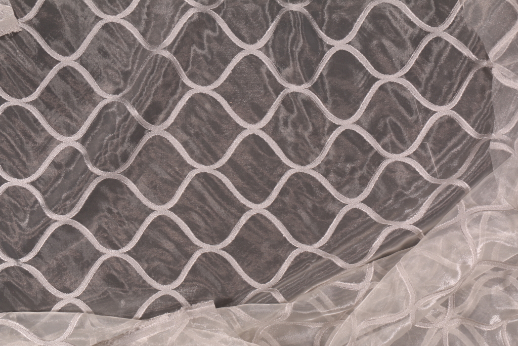 12 Yards Duralee 51357 Polyester Sheer Drapery Fabric in Platinum