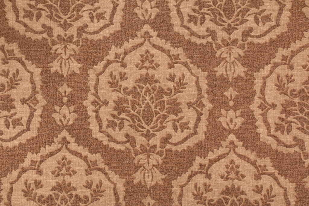 Thibaut Istanbul Damask F97147 Printed Cotton Drapery Fabric in Brown