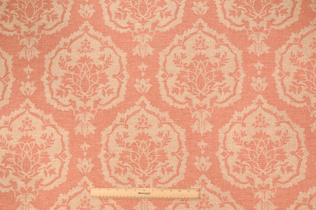 Thibaut Istanbul Damask F97148 Printed Cotton Drapery Fabric in Terracotta