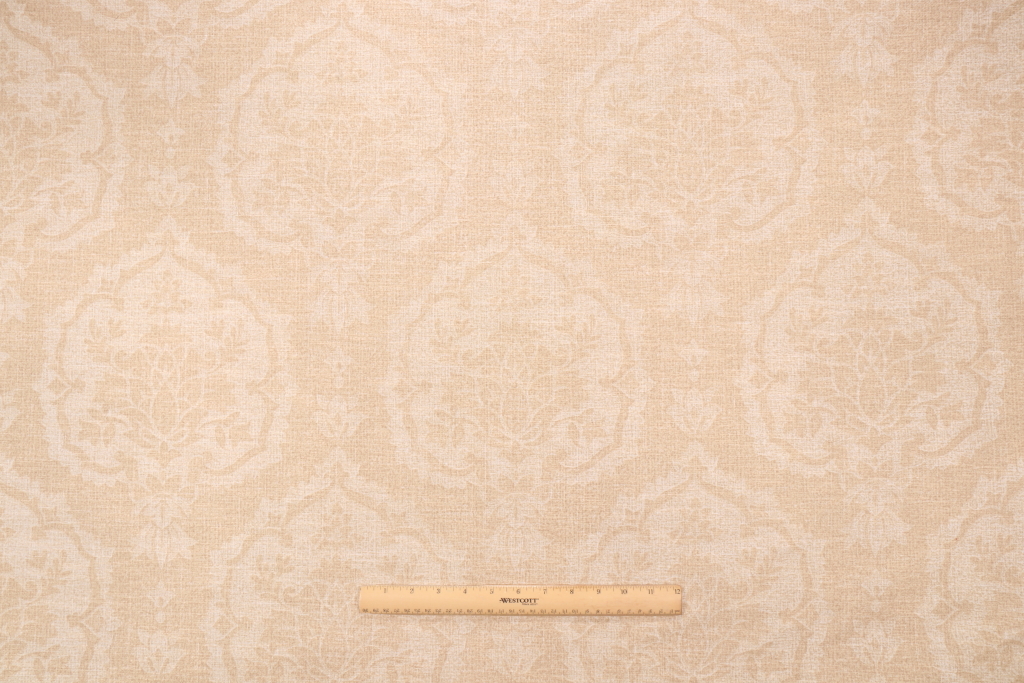 Thibaut Istanbul Damask F97150 Printed Cotton Drapery Fabric in Beige