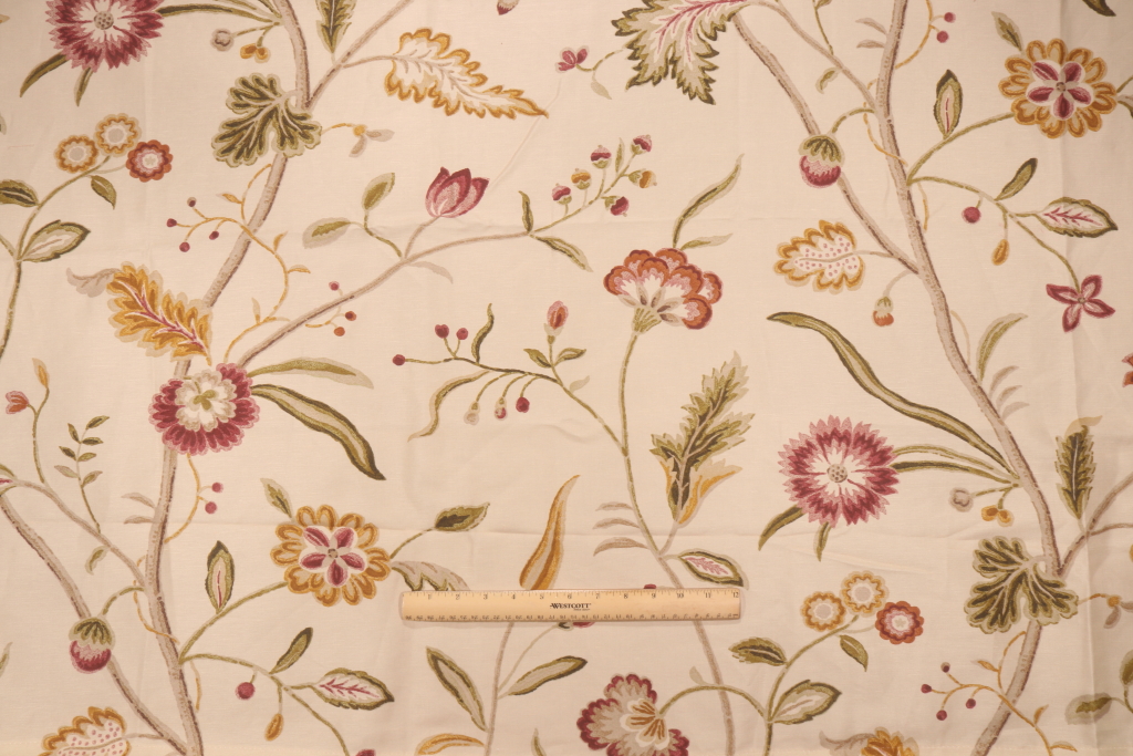 1.25 Yards Grey Watkins Renata Italian Printed Linen Blend Drapery ...