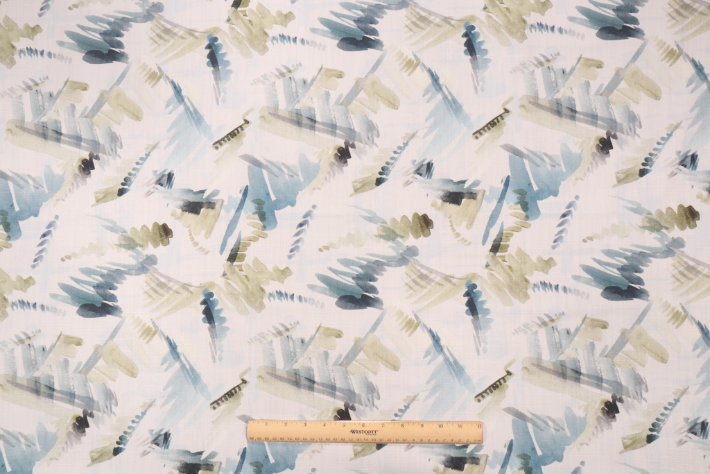 Hamilton Avery Printed Cotton Drapery Fabric in Slate by Jill Seale Design