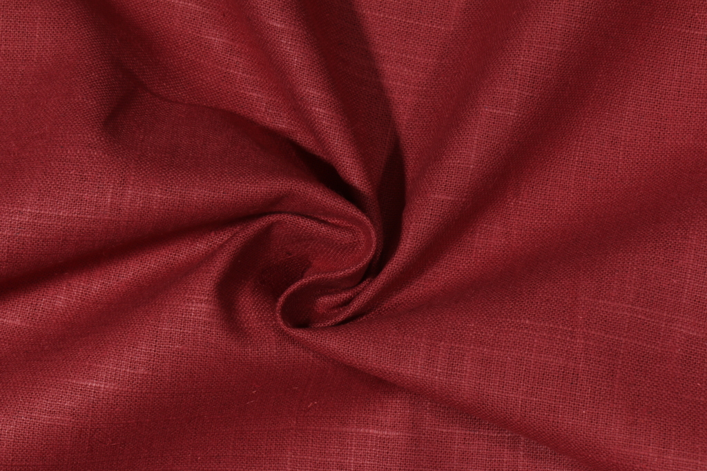 1.38 Yards Robert Allen Linen Slub Woven Decorator Fabric in Pomegranate