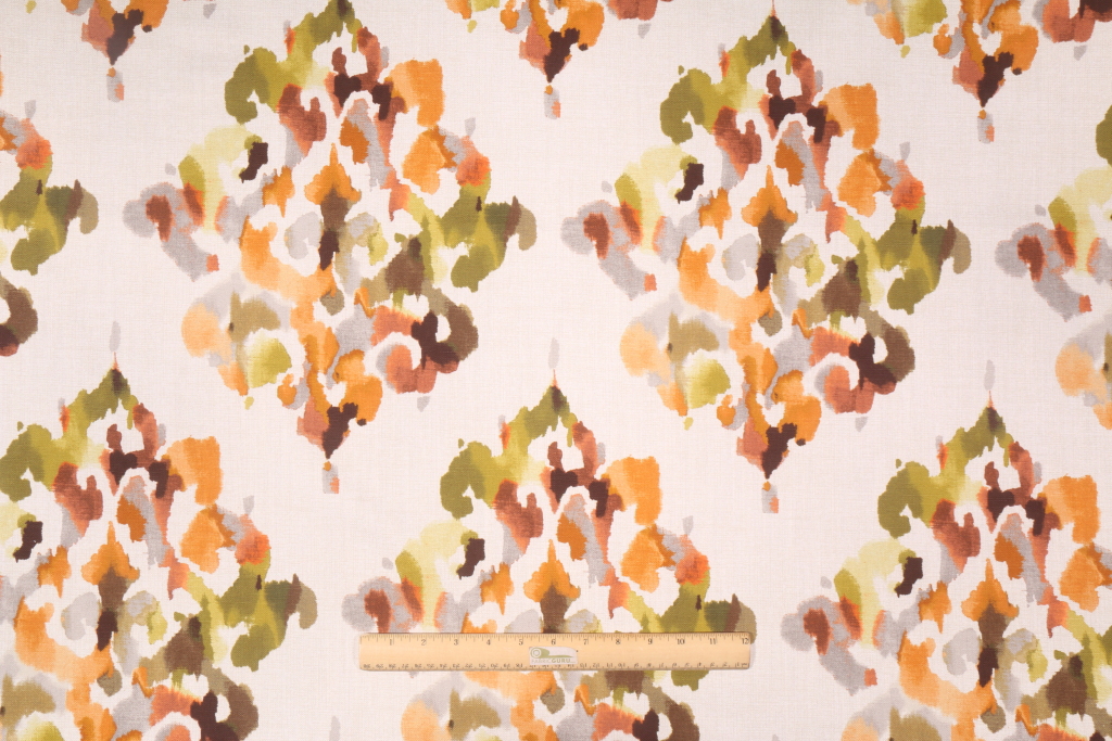 Hamilton Reflections Printed Cotton Drapery Fabric in Amber