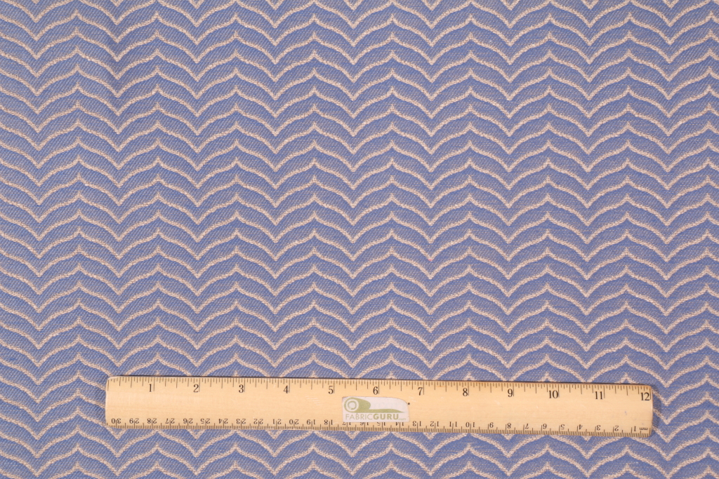 Chevron Pattern Upholstery Fabric in Denim