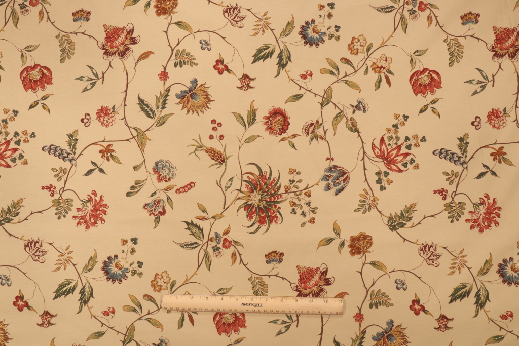 Lee Jofa Calimere Printed Cotton Drapery Fabric in Beige