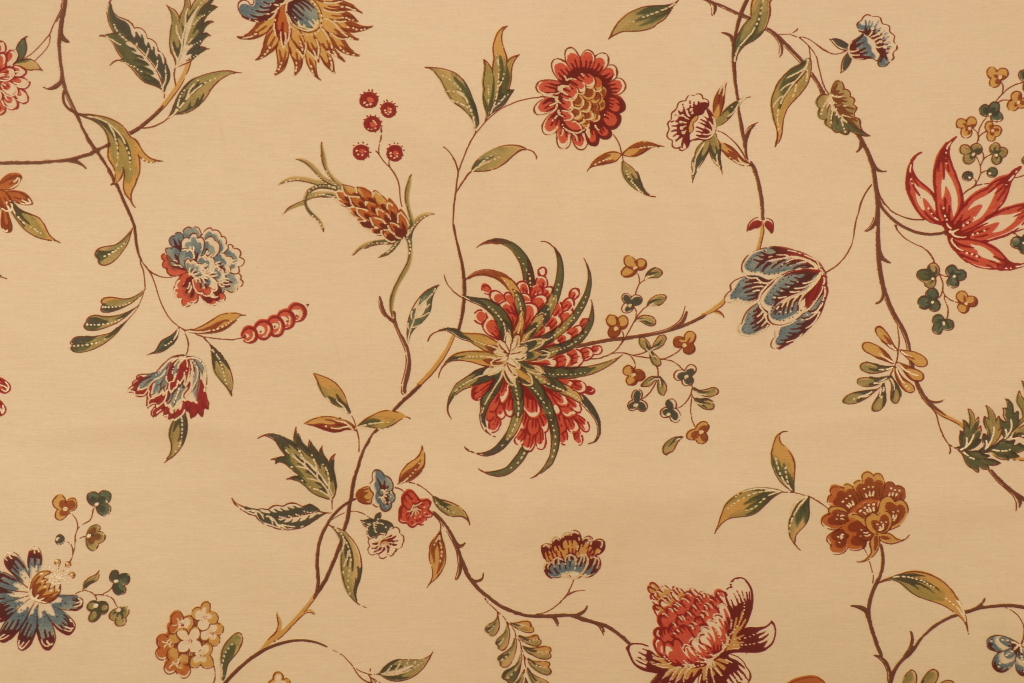 Lee Jofa Calimere Printed Cotton Drapery Fabric in Beige