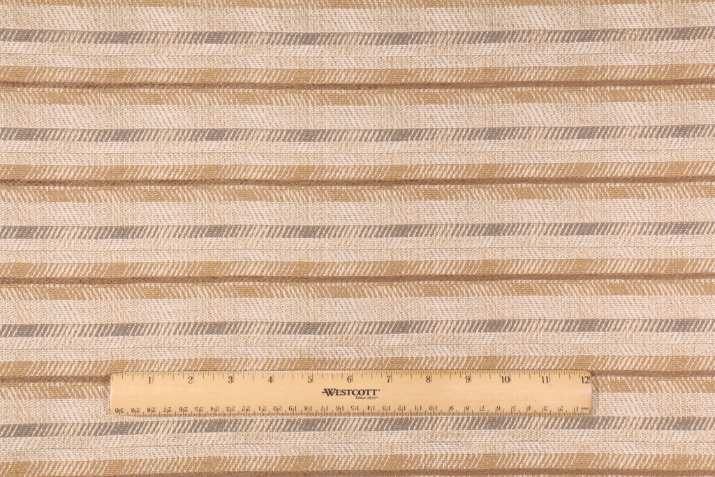 2.5 Yards Ikat Stripe Upholstery Fabric in Metals