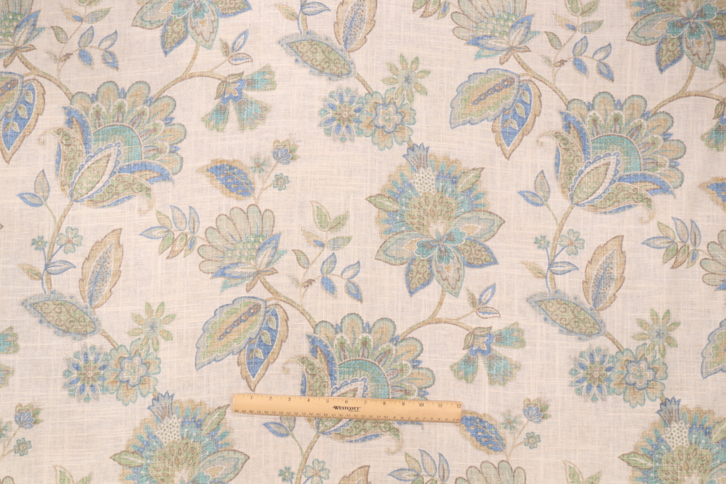 9.63 Yards Covington Floral Printed Drapery Fabric in Spring