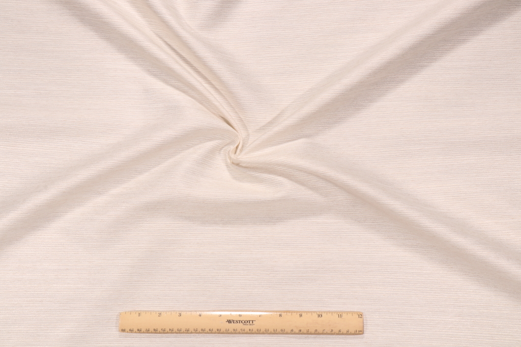 Richloom Joseph Ribbed Faux Silk Drapery Fabric in Ivory
