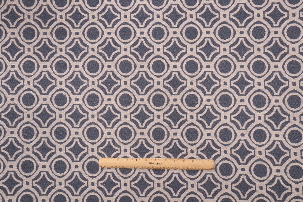 Studia NYC Cane Backing Woven Upholstery Fabric in Indigo