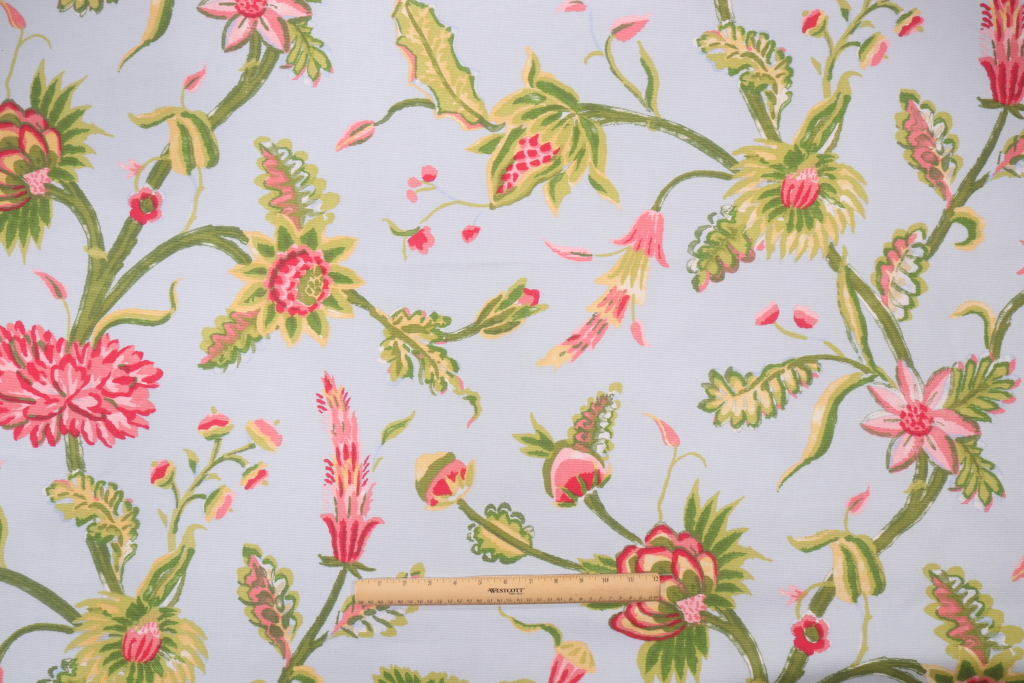 Thibaut Georgetown F96135 Printed Cotton Drapery Fabric in Blue