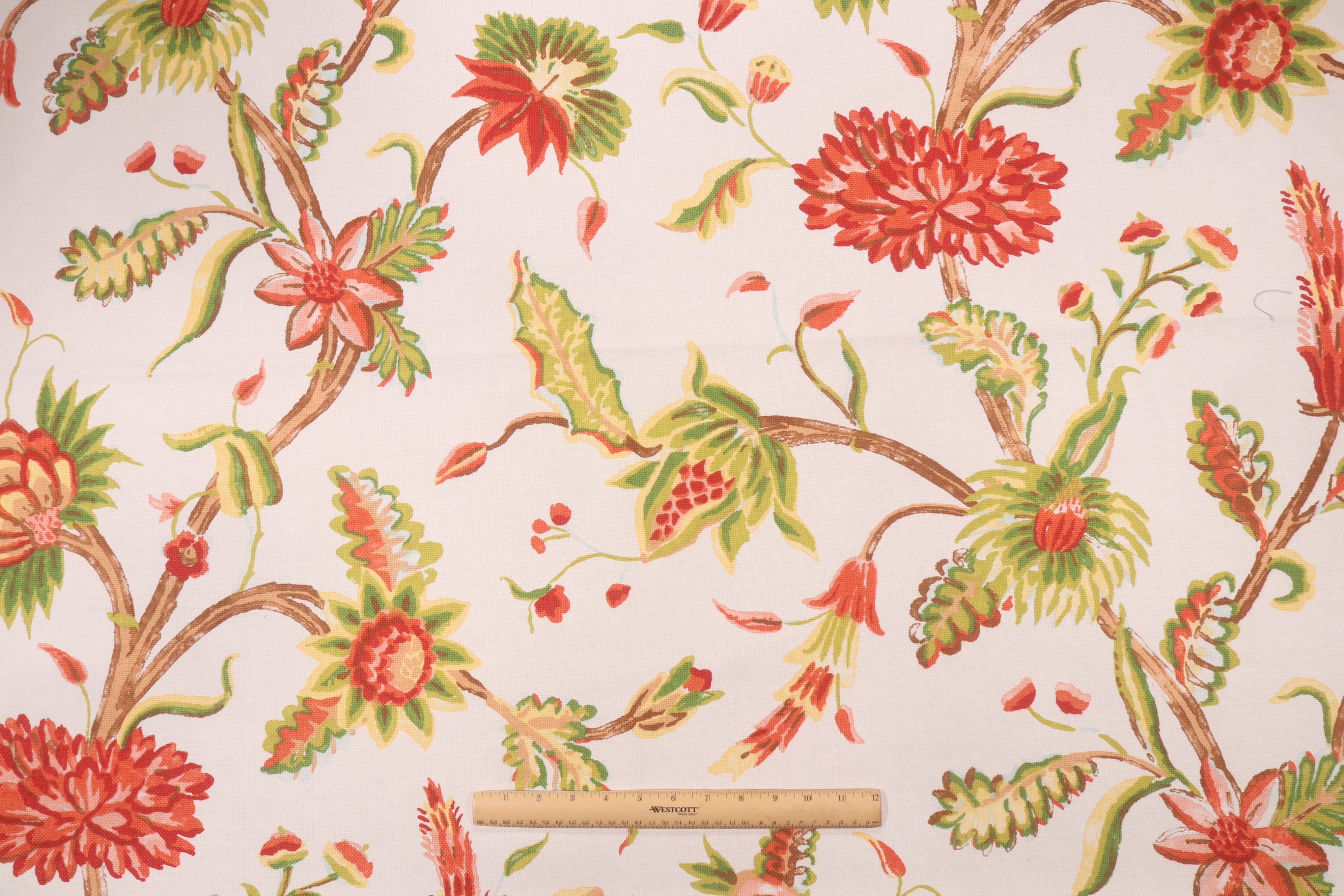 Thibaut Georgetown F96140 Printed Cotton Drapery Fabric in White