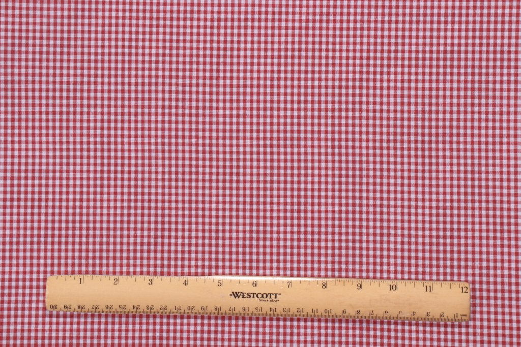 Thibaut Mini Check F96128 Woven Cotton Decorator Fabric in Red
