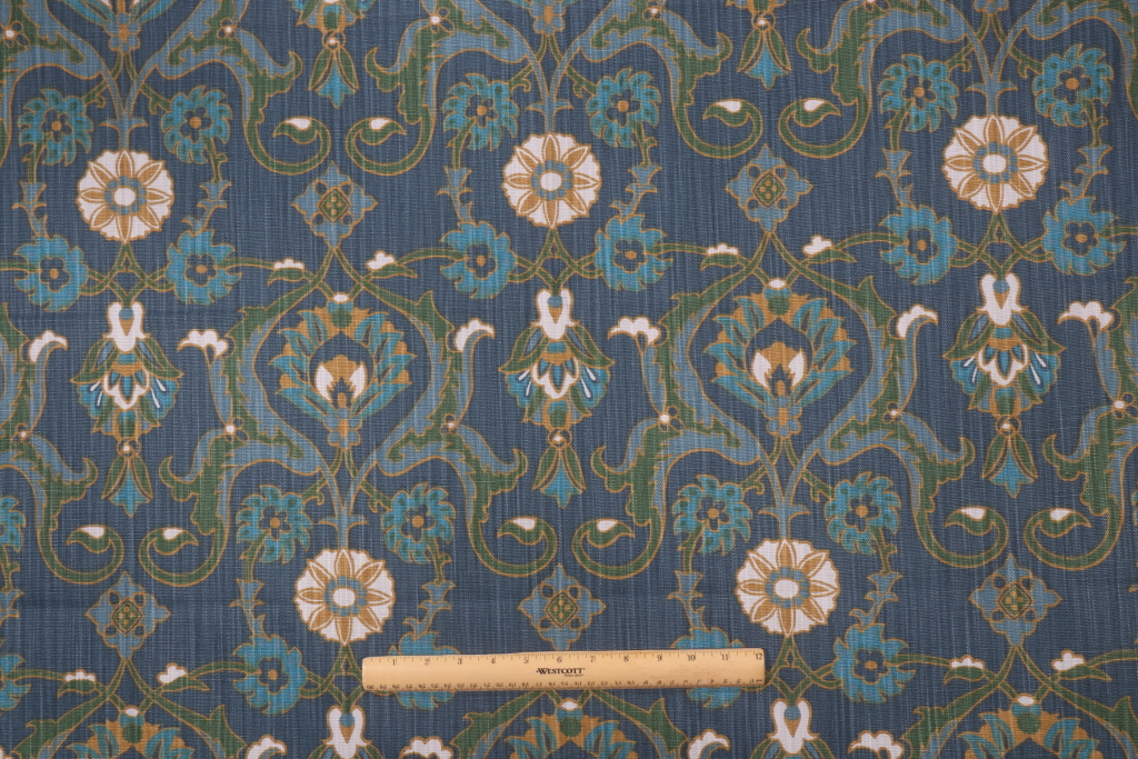 Lacefield Iznet-Chatham White Printed Cotton Blend Drapery Fabric in ...