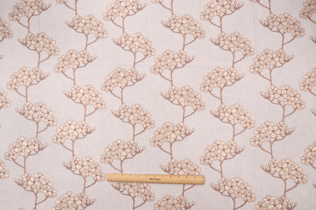 Valiant Fabrics Addison Embroidered Drapery Fabric in Cream